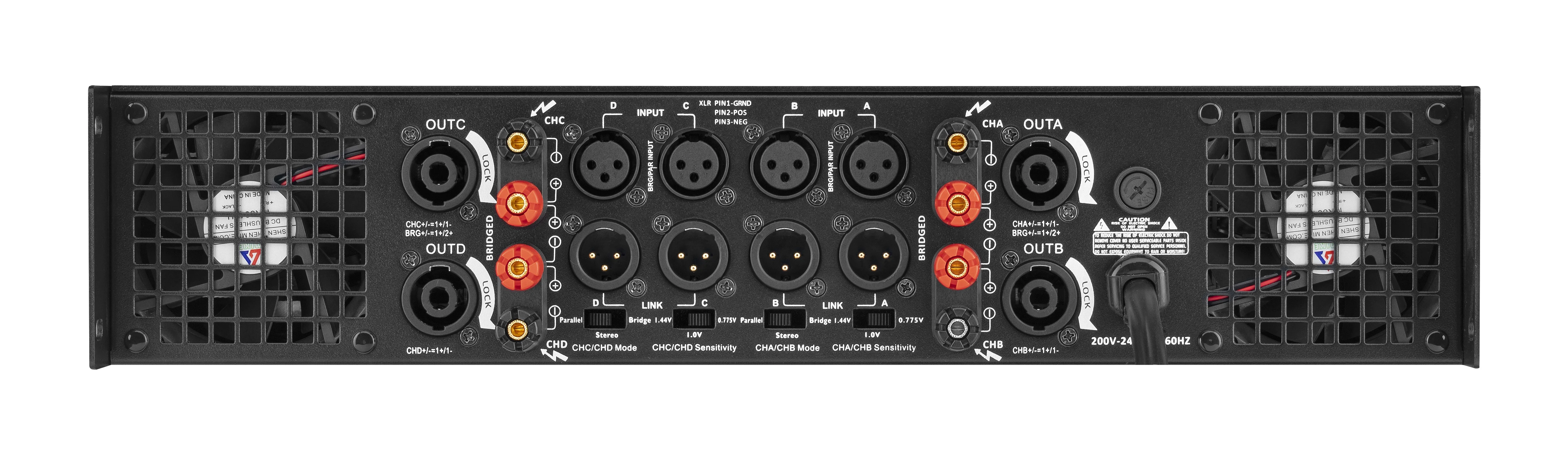 Fedaxy FC41200 - High End 4 Channel Power Amplifier for Djs