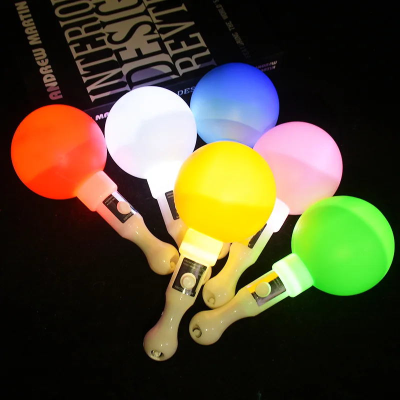 Plastic LED Maracas Party Fun Maker Flashing Tambourines LED Music Hand ...