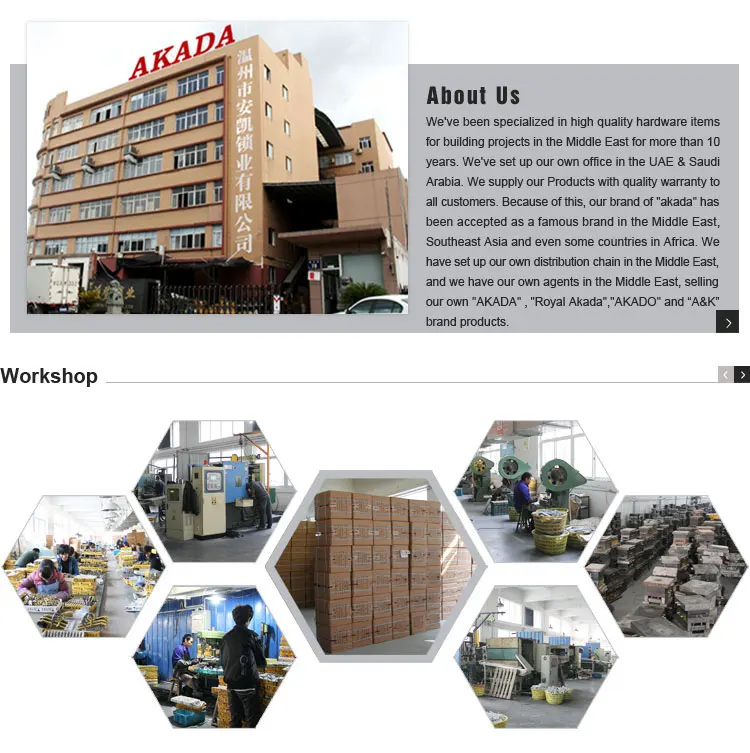 AKADA European Style 180 Degree 100KGS Metal Fire Door Hinges Stainless ...