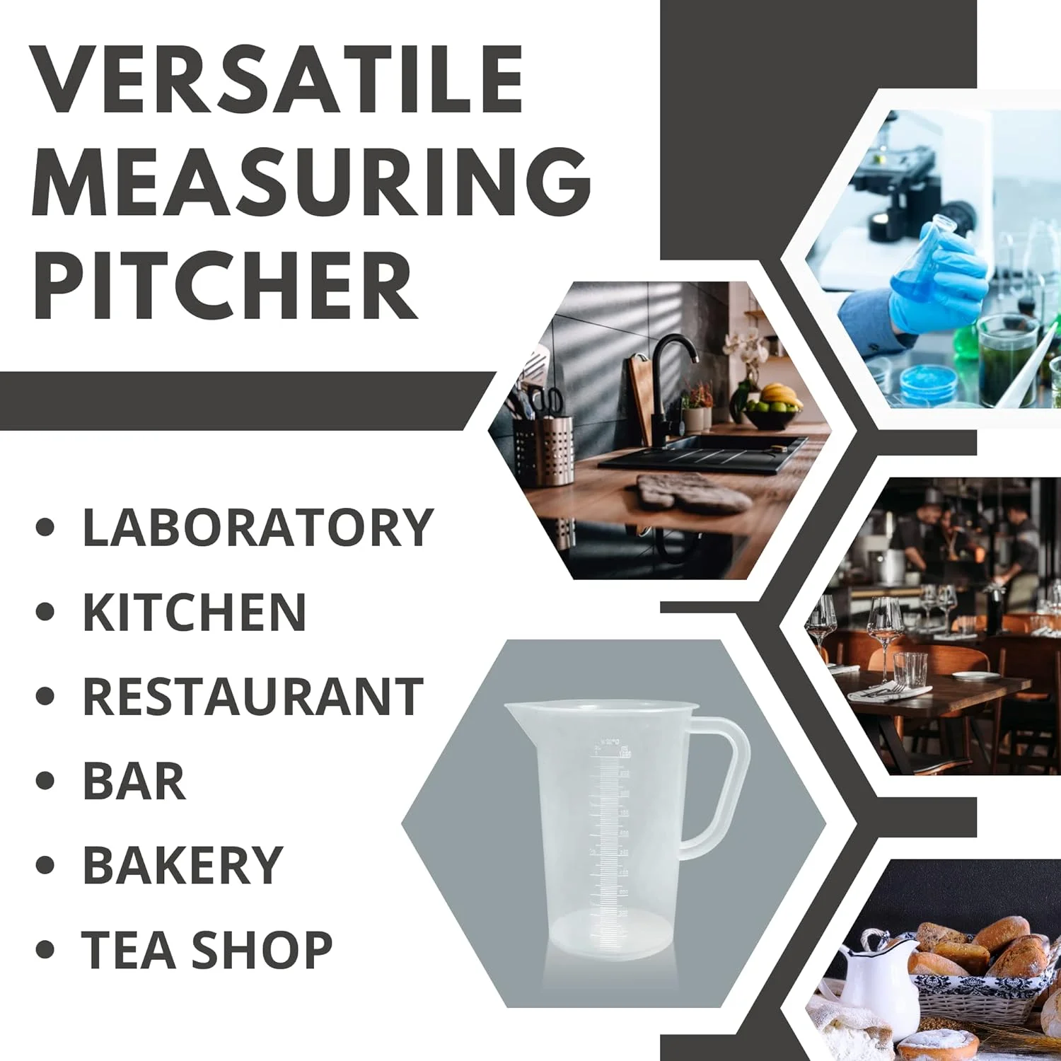 Custom 1000ml Plastic Graduated Measuring Pitcher Measuring Cups With ...