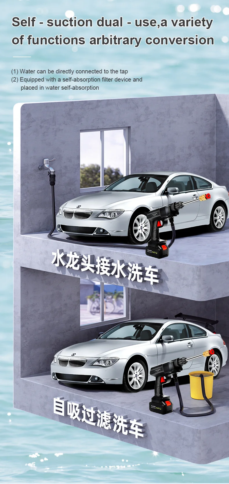 24V High Pressure Cordless Car Washer - Portable & Efficient