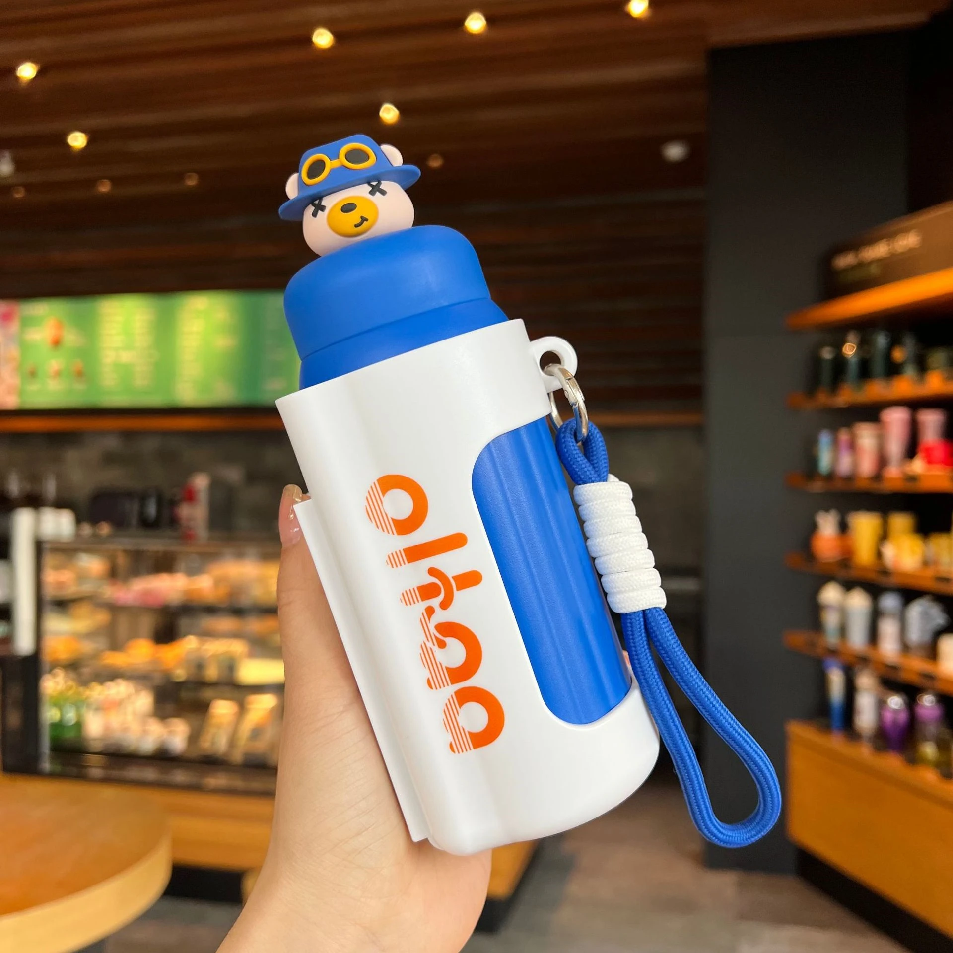 JN30 Straw Fancy Plastic Stainless Steel Water Bottles