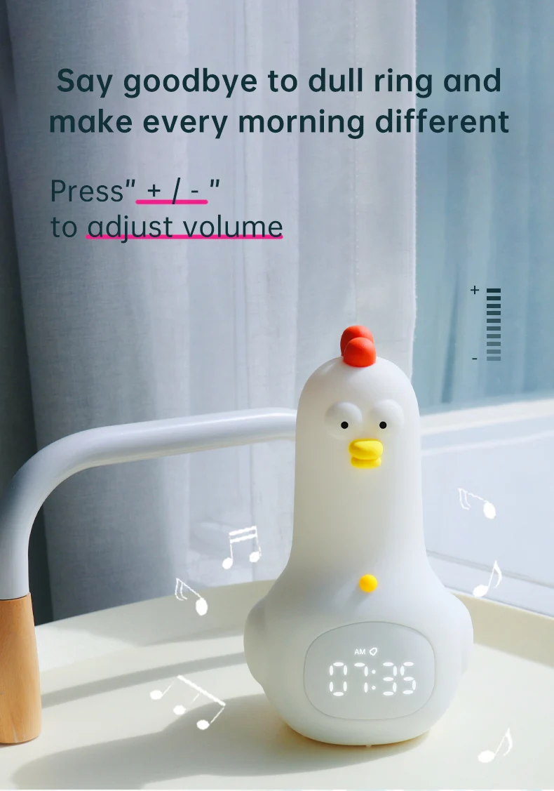 Animal Design Battery Digital Smart Kids Kung Fu Chicken Alarm Clock ...
