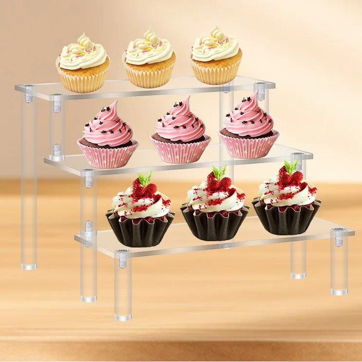 Acrylic Display Rack Transparent Multi-layer Ladder Storage Rack ...