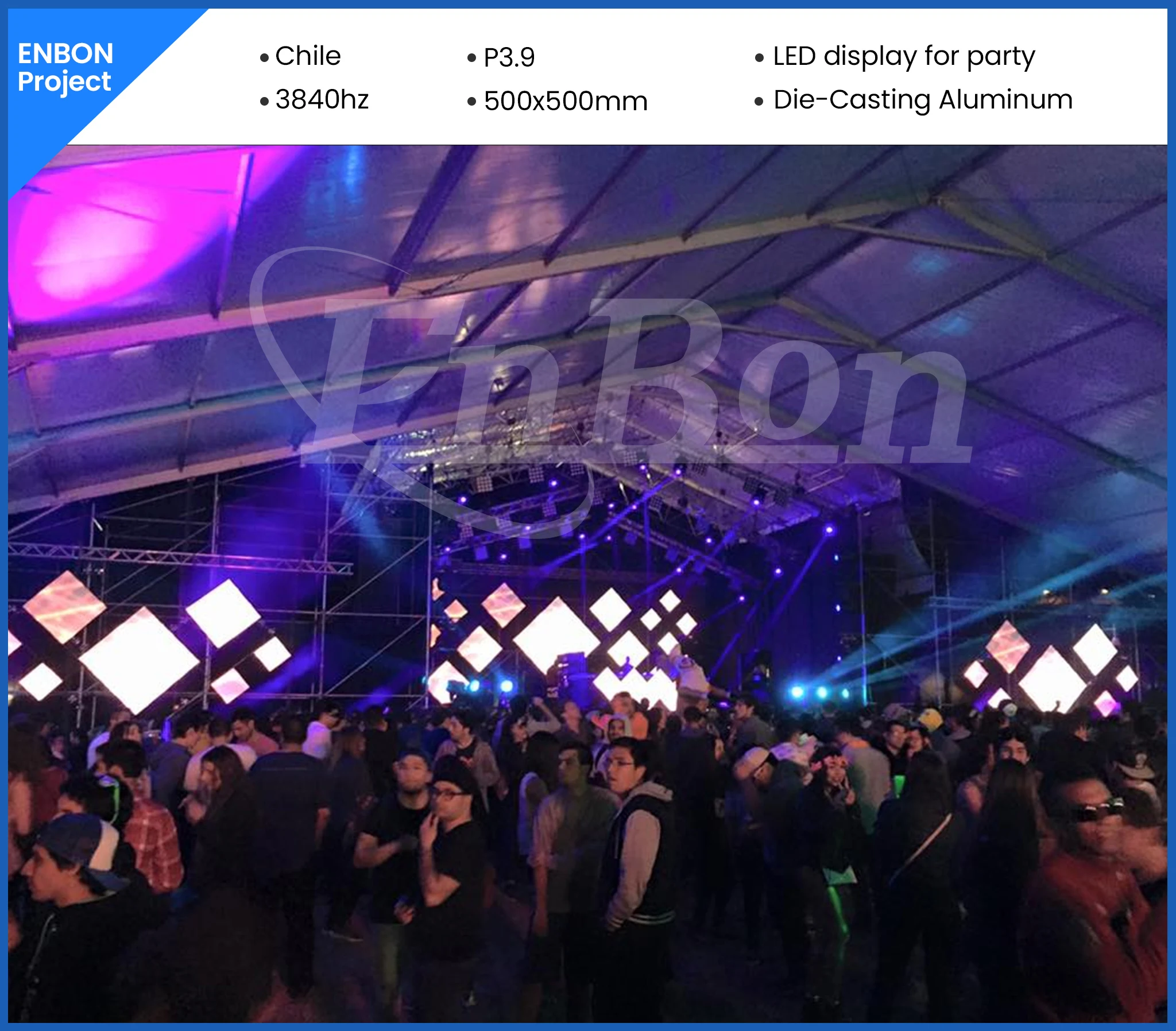 Black LED Display Die Cast 500mm X 500mm LED Panels Booth Festival ...