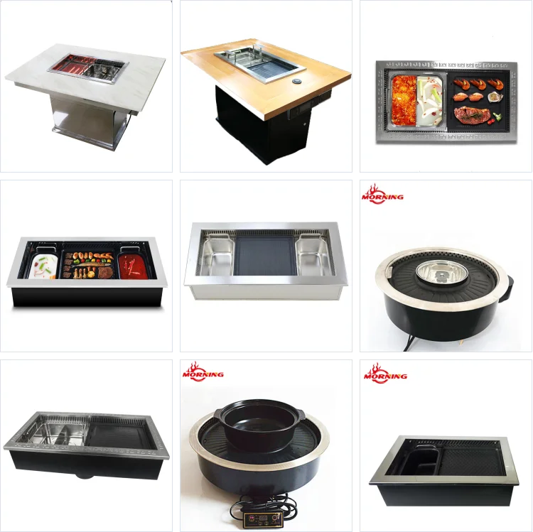 Korean Infrared Teppanyaki Electric BBQ Grill and Hot Pot Table for ...
