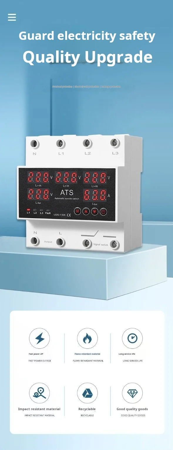Automatic Transfer Switch 5 Display Adjustable Over-voltage Under ...