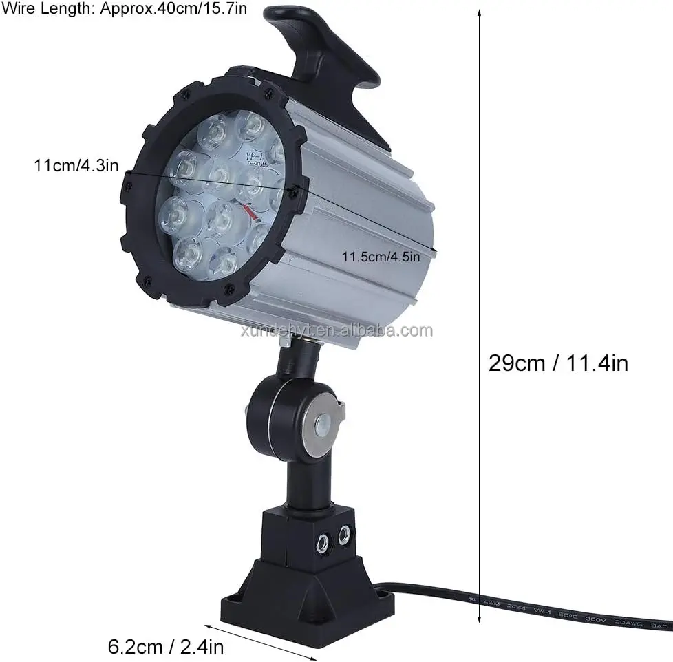 12W Industrial Machine Light IP68 24V Adjustable Aluminum Alloy Short ...