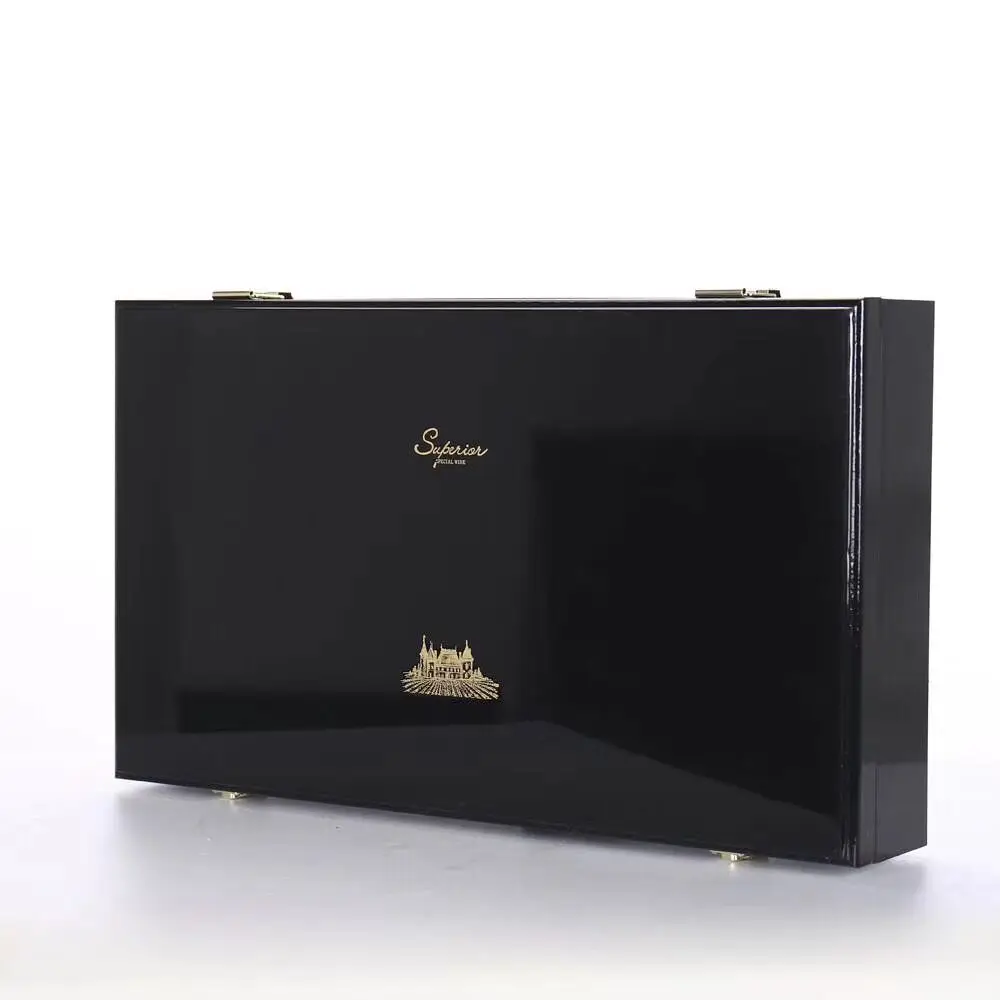 Wholesale Customize Luxury MDF Wine Glass Wooden Boxes