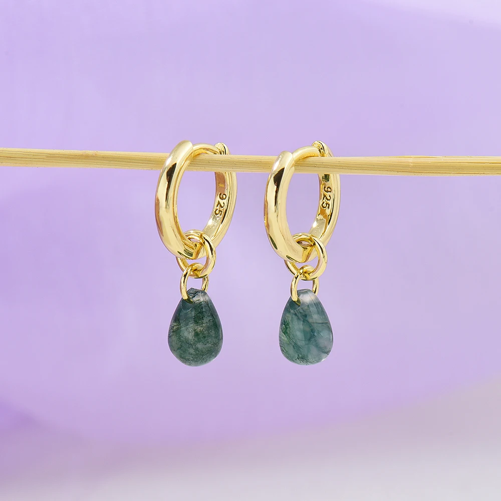 Joacii 925 Sterling Silver 14K Gold Plate Natural Gems Gemstone Retro ...