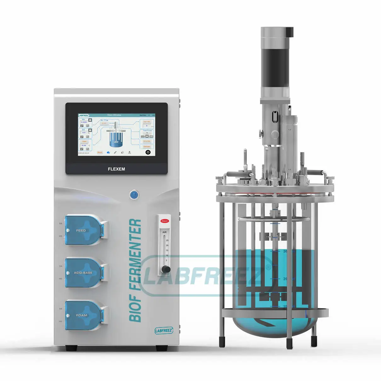 Bioreactor Fermenter - 1L to 15L Capacity for Lab & Industry