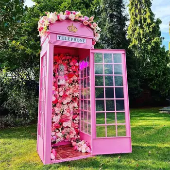 Pink Phone Booth London Retro Booth Handmade Craft Wedding Decor Bar ...