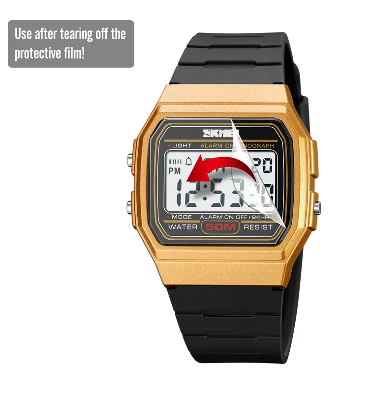 SKMEI 2042 Ultra Thin Digital Men's Watch - Retro Square Design with ...