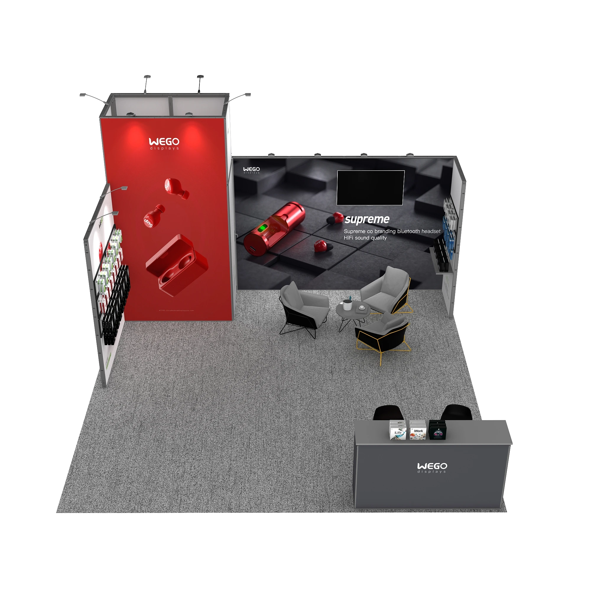 20x20ft Modular Exhibition Booth 6x6 Large Trade Show Booth Display ...