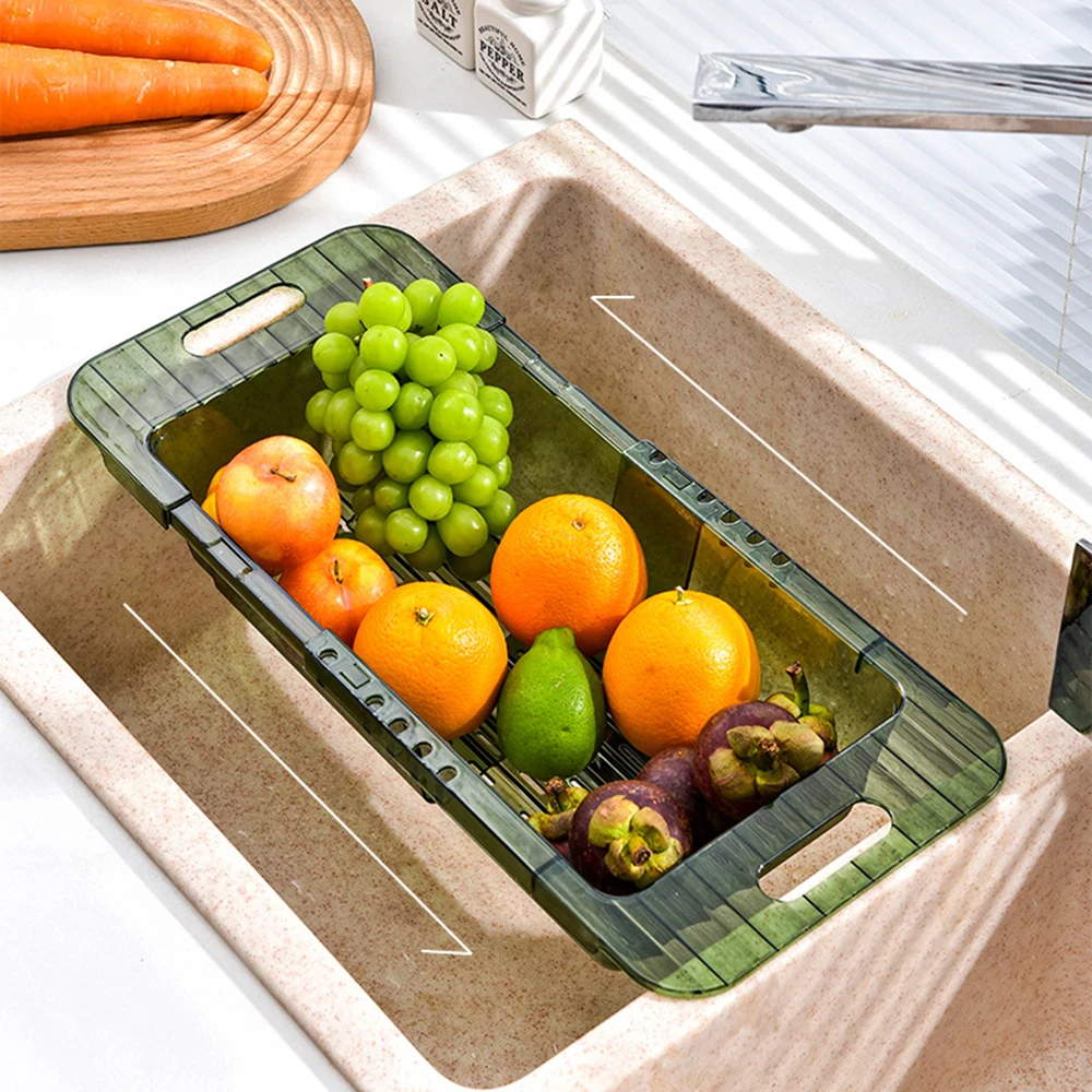 Kitchen Retractable Drain Stand Wash Basin Drain Basket Household ...
