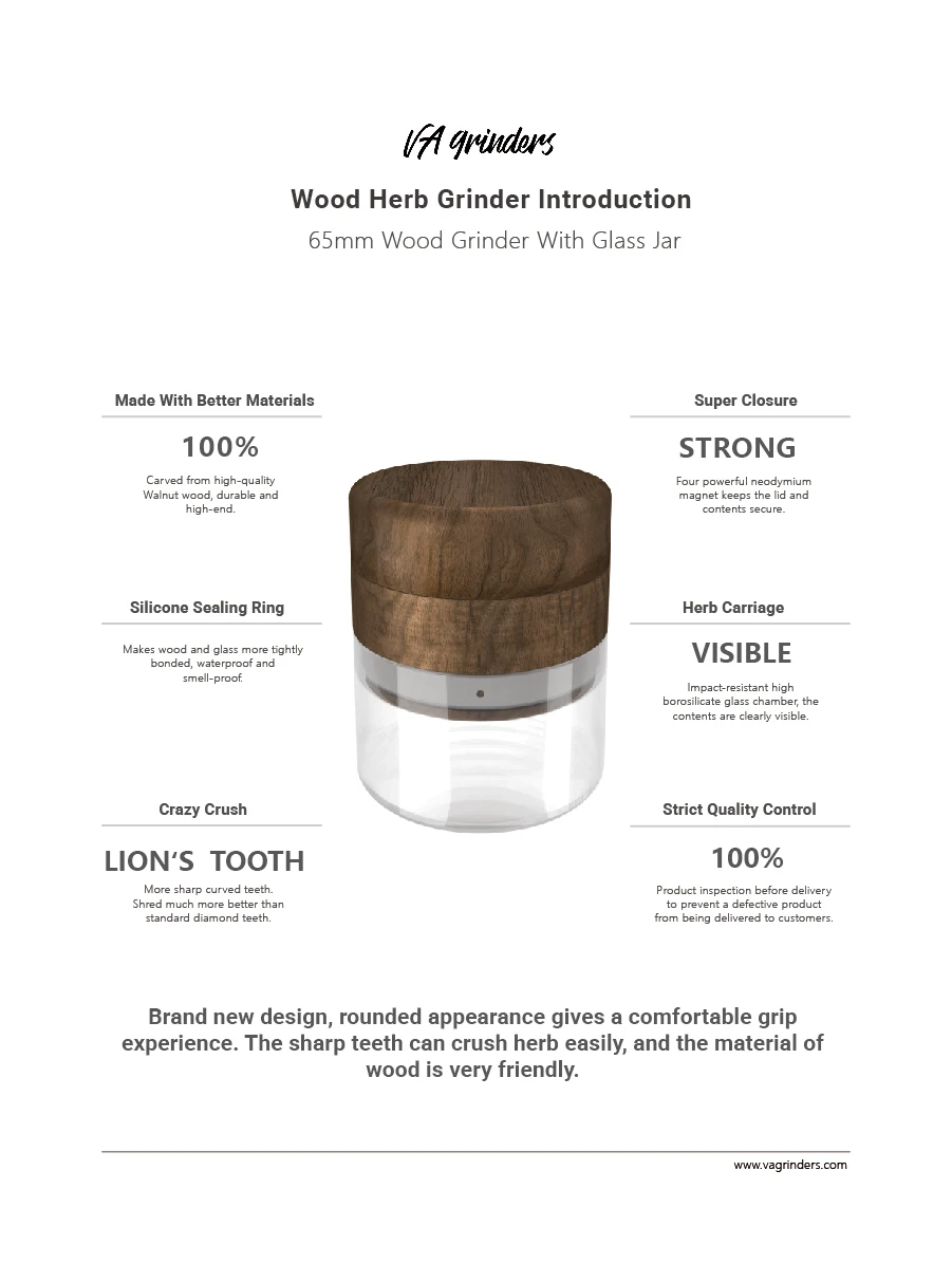 New Arrival High Quality Wood Walnut Grinder,Big Storage Glass Jar ...