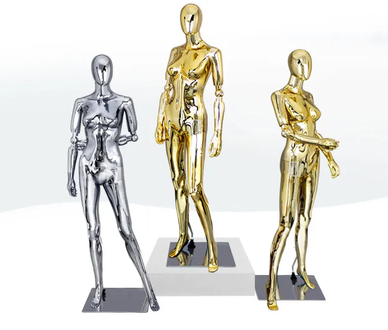 High End Fashion Lady Mannequin Adjustable Arm Gold Silver Torso ...