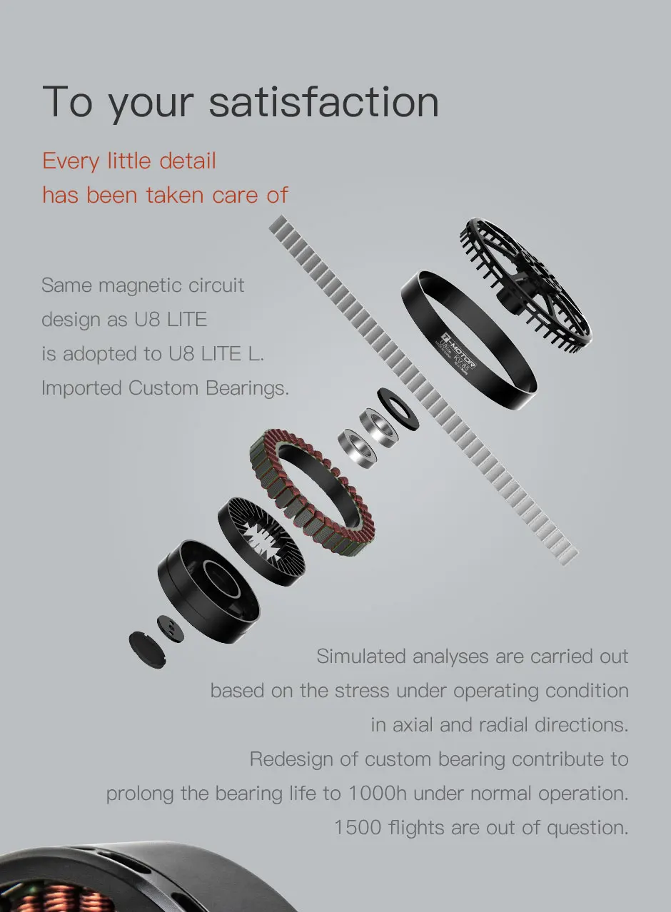 T-motor U8 Lite L Kv95 Kv110 Fast Speed Powerful Electric Brushless Dc ...