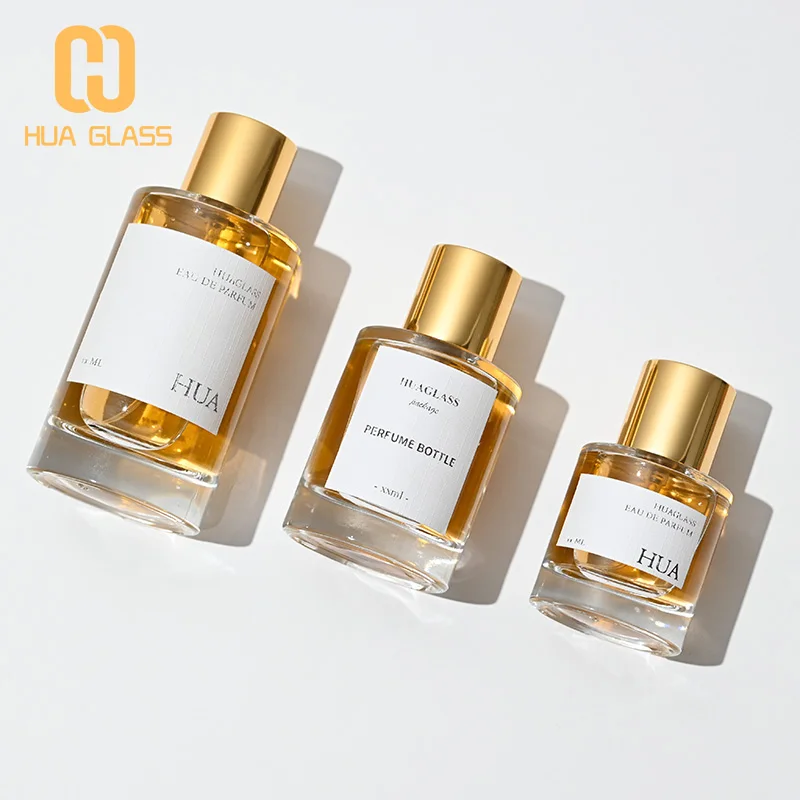 50ml Round Glass Perfume Spray Bottle with Aluminum Cap