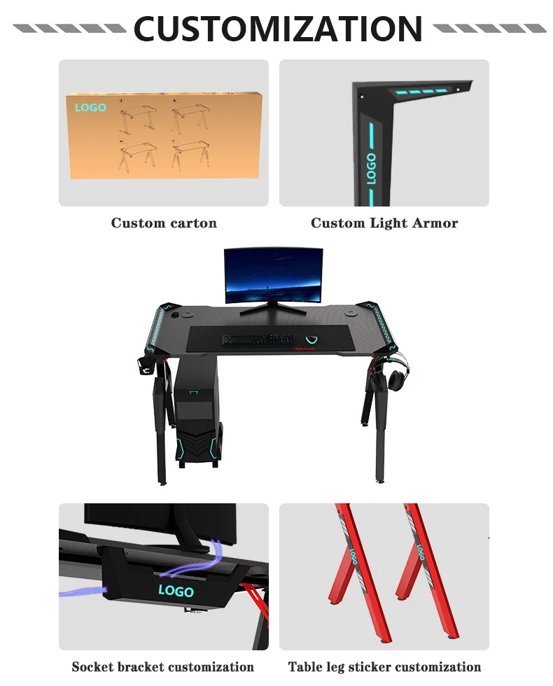 Office Table Ergonomic Electric Lifting PC Gamer Computer Desk for ...