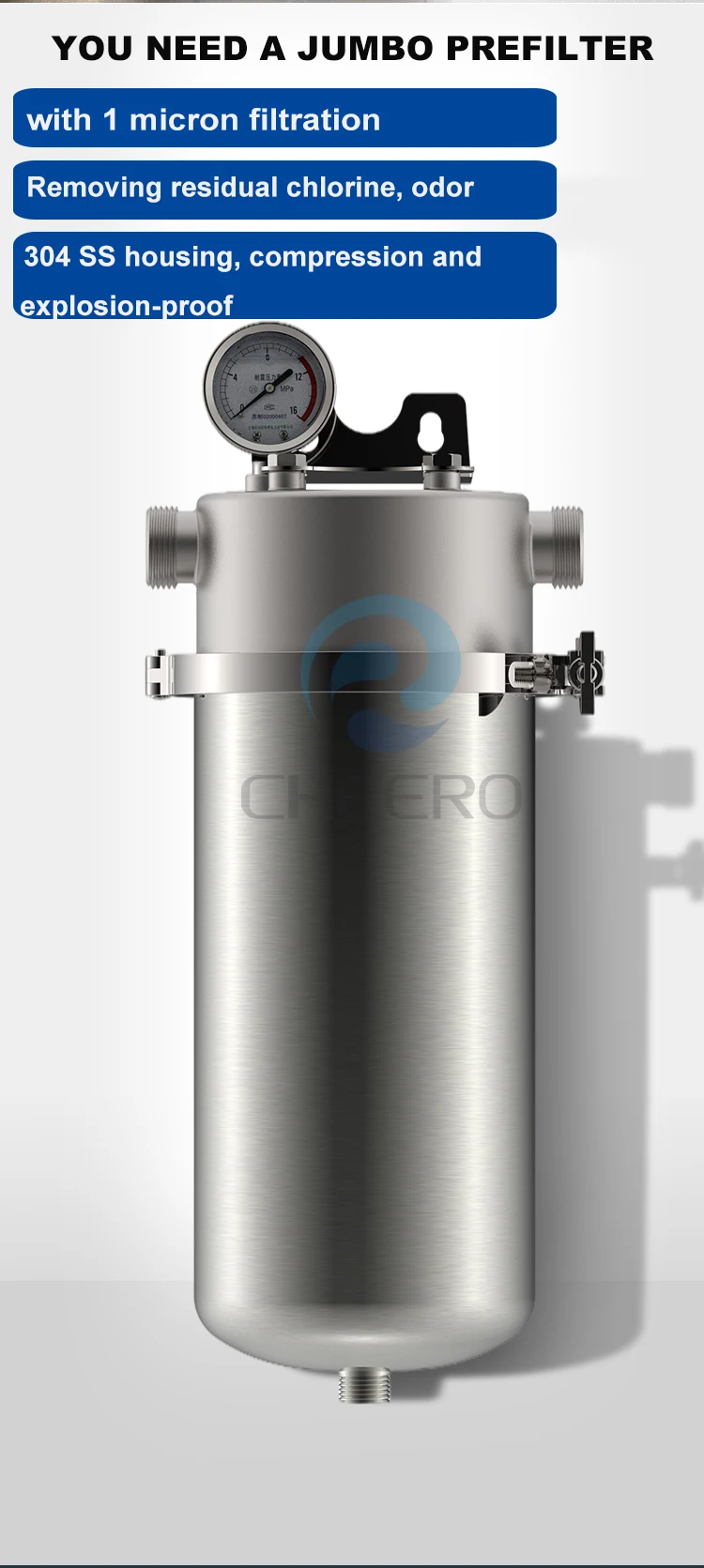 10 Inch & 20 Inch Stainless Steel Water Filters - Durable & Efficient