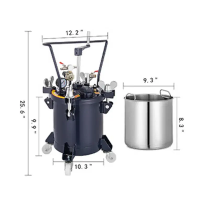 10 Liter Pressure Pot Paint Tank With Regulator Pressure Gauge - Buy ...