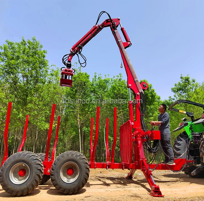 Wood Log/timber Loading Trailer With Crane Sale In Canada/usa - Buy 3 ...