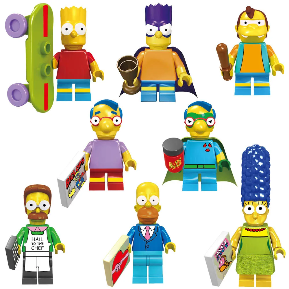 Minifig The Simpsons Season Movie Block Figure Marge Homer Nelson Bart ...