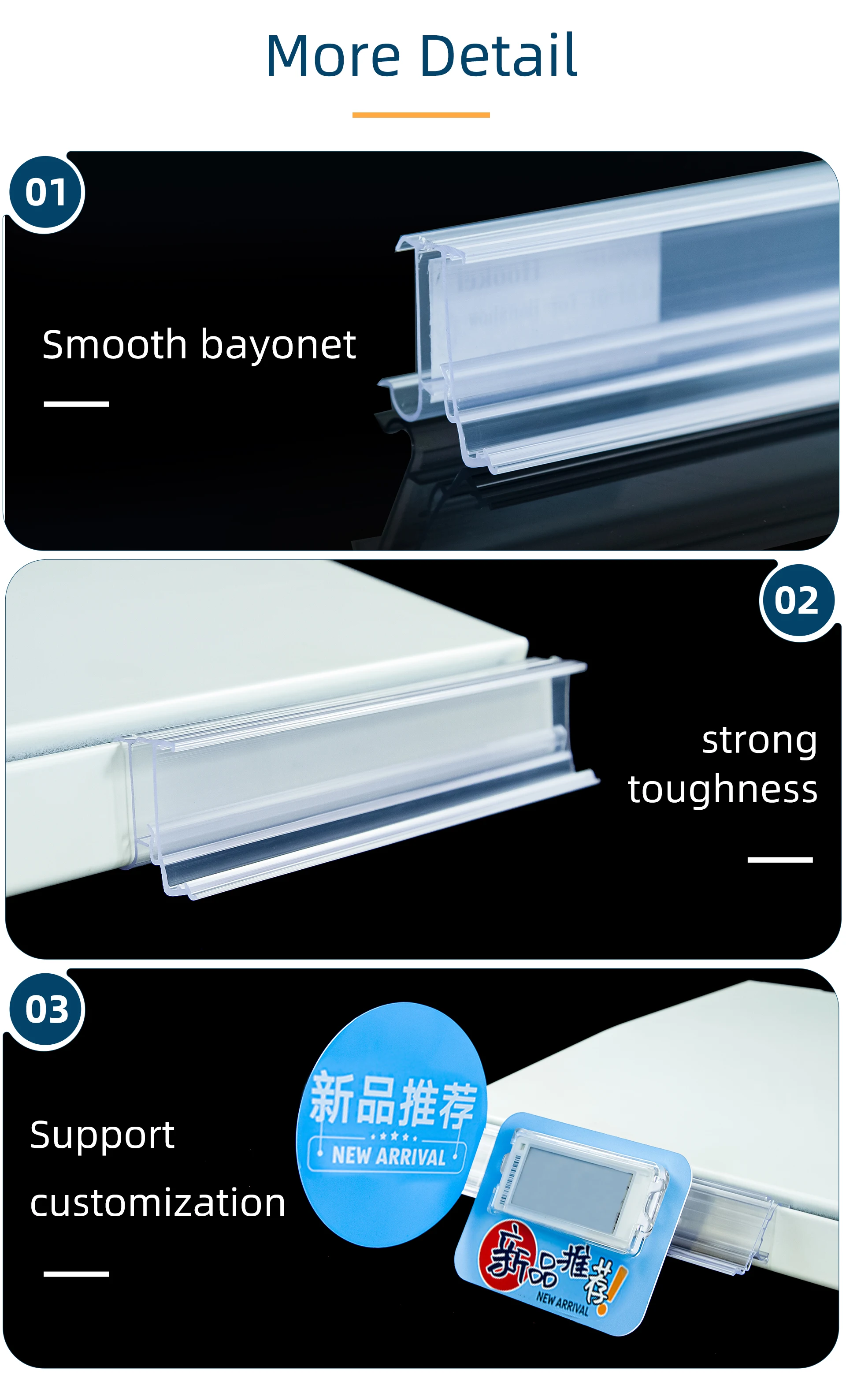 Supermarket Esl Profiles Rail Shelf Label Digital Pvc Price Tag Holder ...