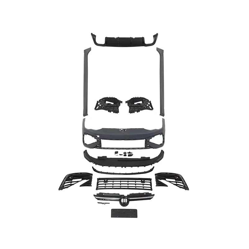 Car R Style Front Bumper Grille Side Beam License Plate Front/Rear Lip ...