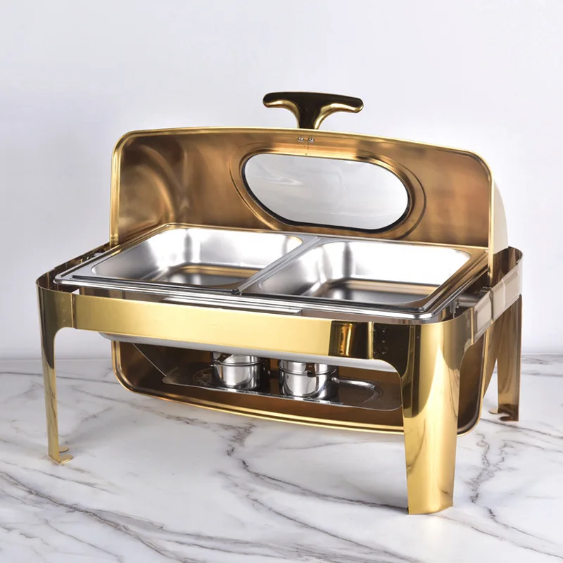 Gold Stainless Steel Buffet Food Warmer - Chafing Dish for Hotel ...