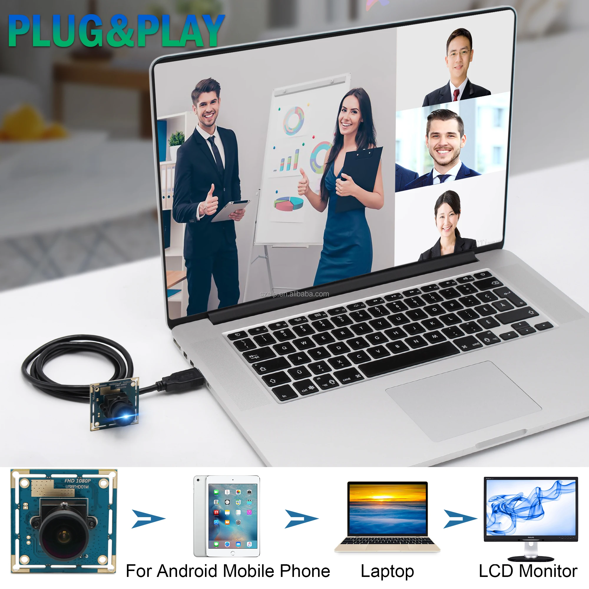 Elp Full Hd 1080p Mini Usb Camera Module 100fps High Speed 2mp Ov2710 ...