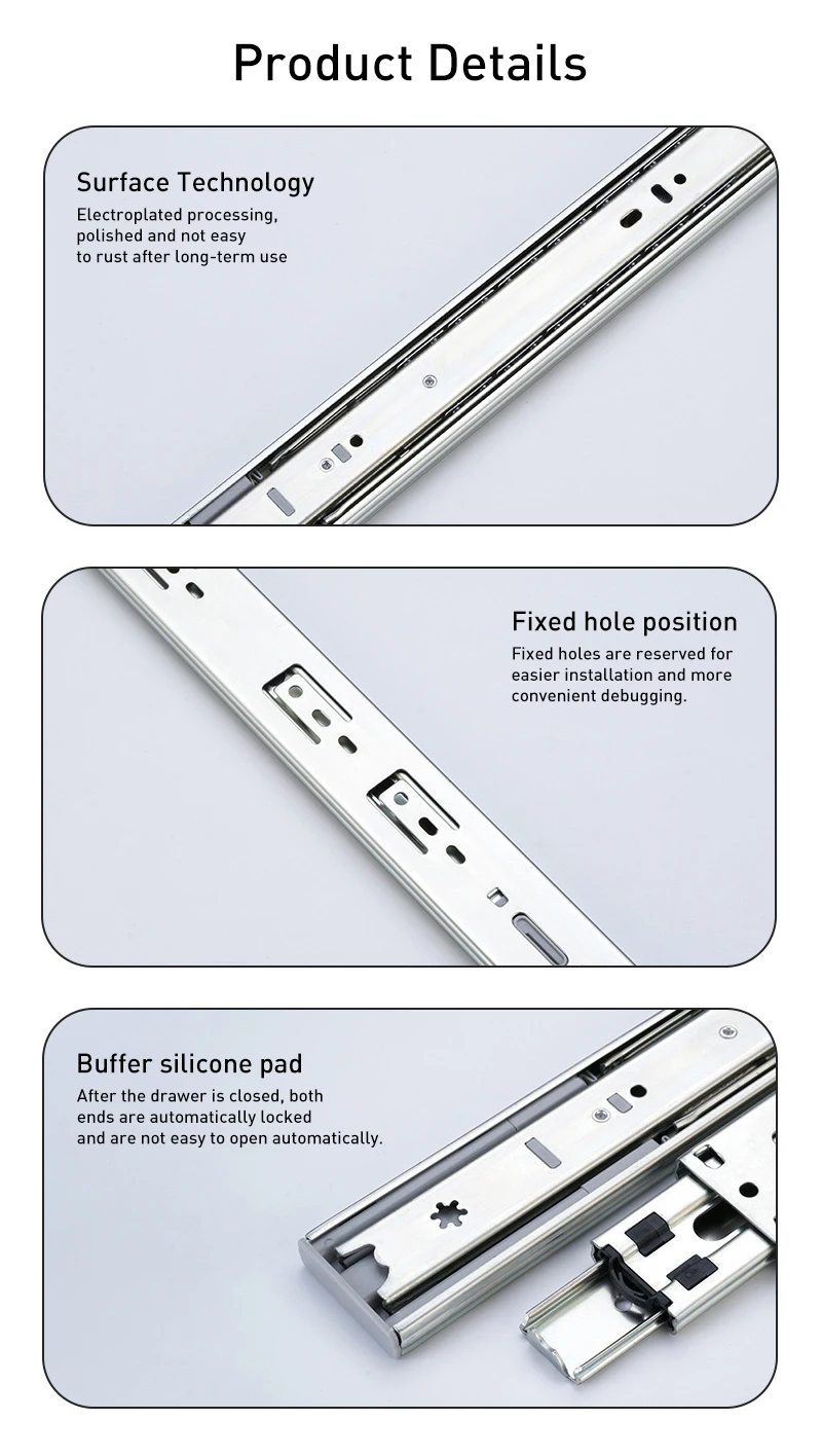 Cheap Full Extension Drawer Slide Rail Telescopic Heavy Duty Table Cold ...