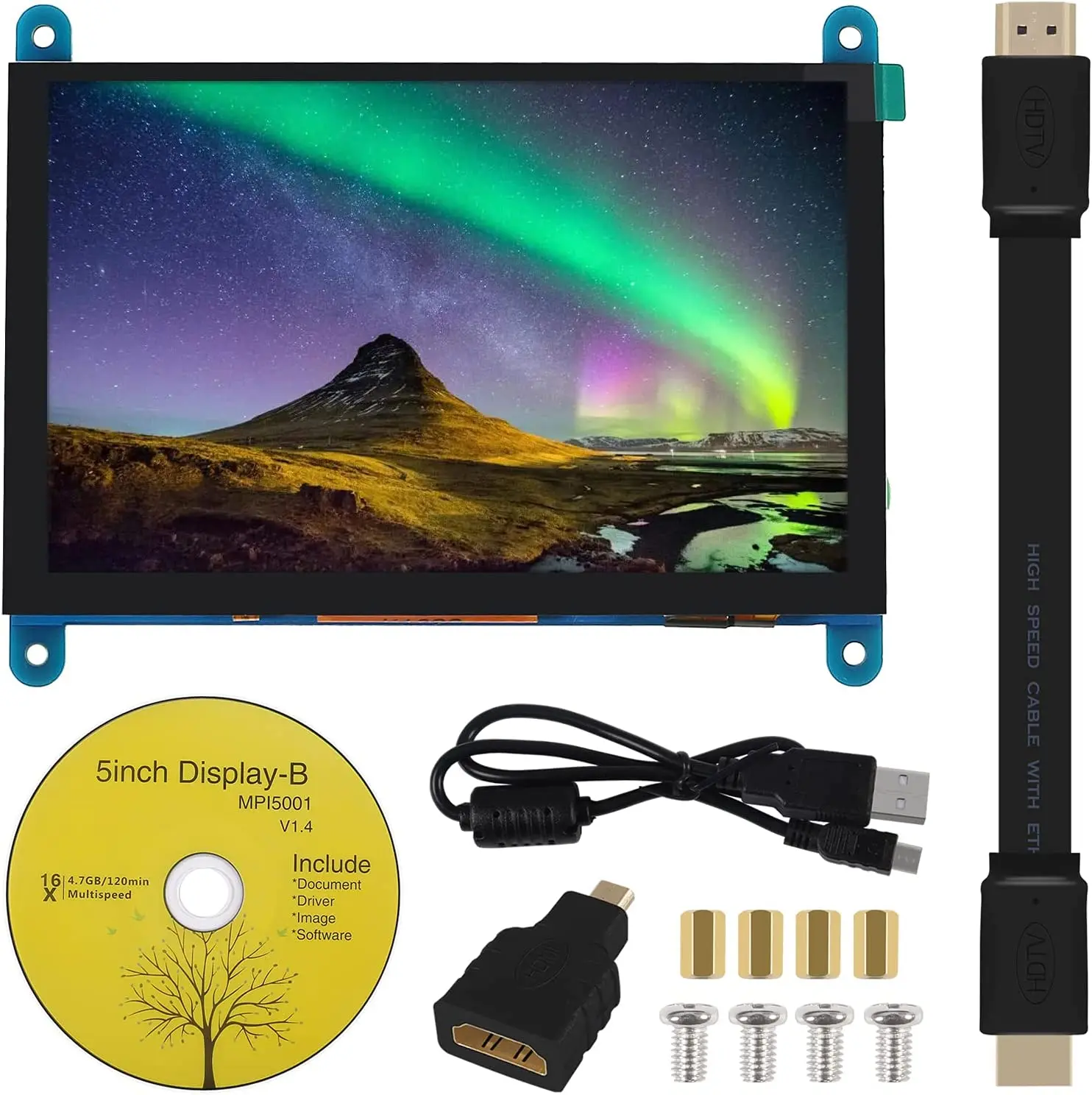 5 Inch Raspberry Pi Touchscreen 800 * 480 Ips Capacitive Touch Screen ...