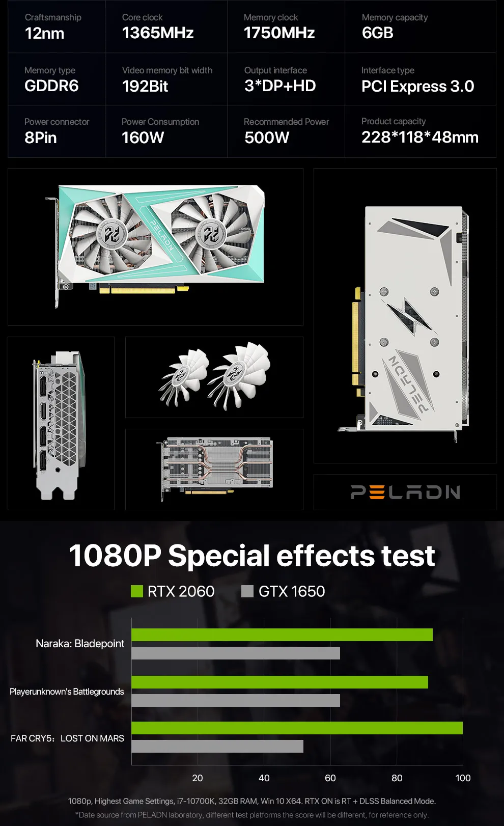 Peladn Rtx Gpu Geforce 2060 Super 8gb Pc Graphics Card 6 Gddr6 Dual Fan ...