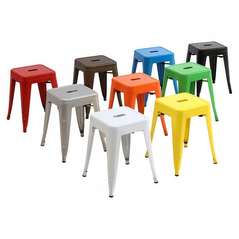 Modern Stackable Metal Frame Chair for Dining Room High Legs Armless ...