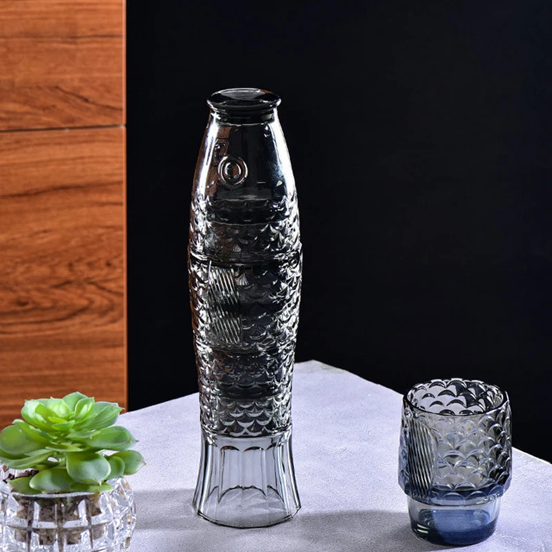 4pcs/set Creative Fish Cup Fish Shaped Glass Stackable Fish Shaped ...