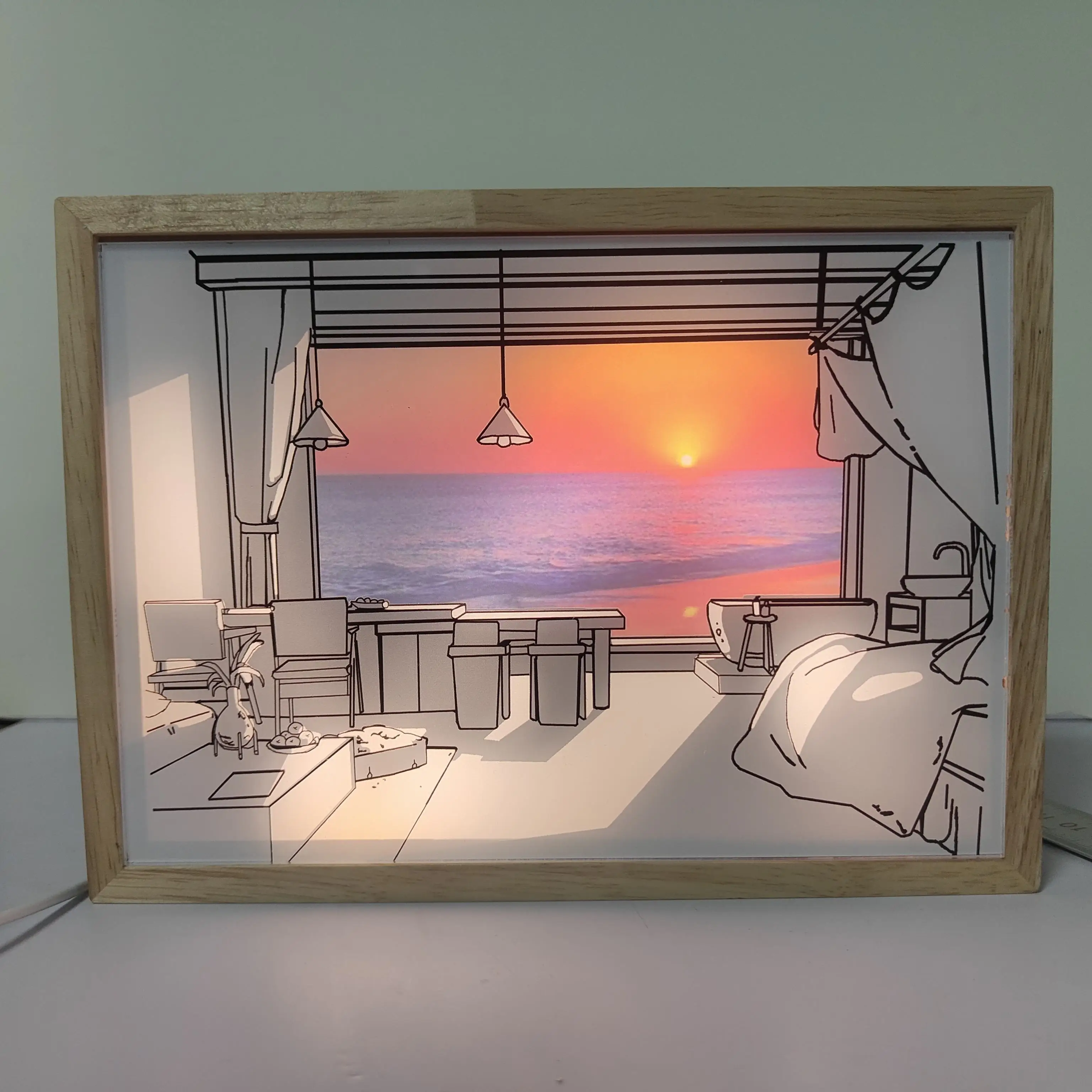 Customize 3D Creatives Acrylic Board LED Art for Decoration
