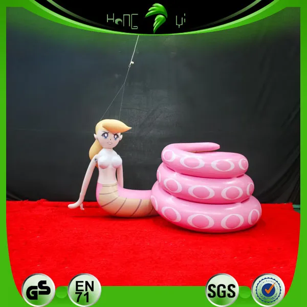Inflatable Pink Snake Girl Toy Custom PVC Animal Inflatable Cartoon ...