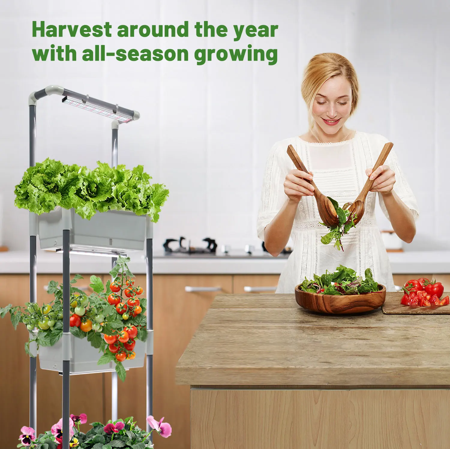 3 Tiered Raised Home Micro Farm Smart Garden Planter Box