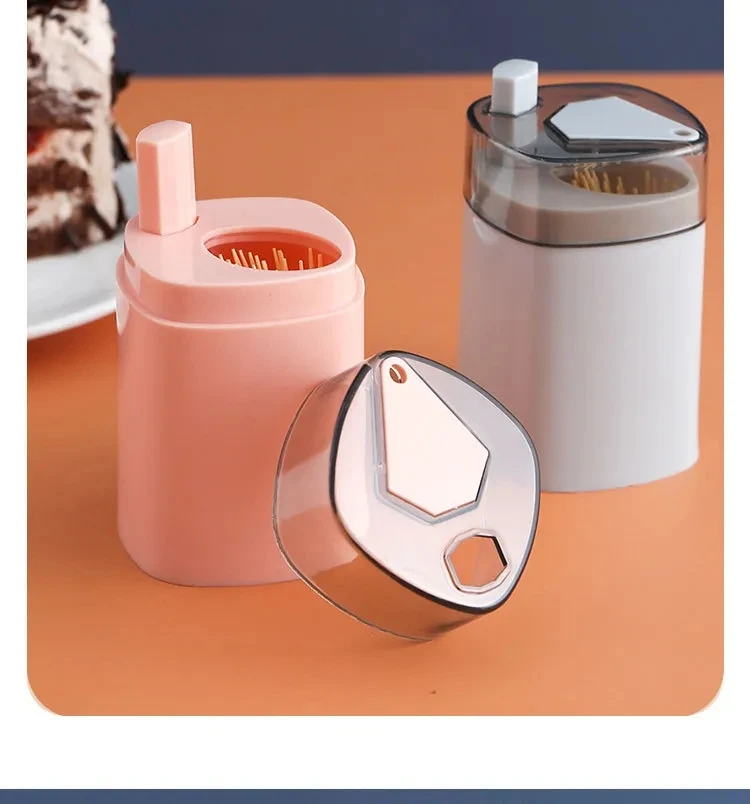 Automatic Pop-up Round Toothpick Dispenser Plastic Holder For Kitchen ...