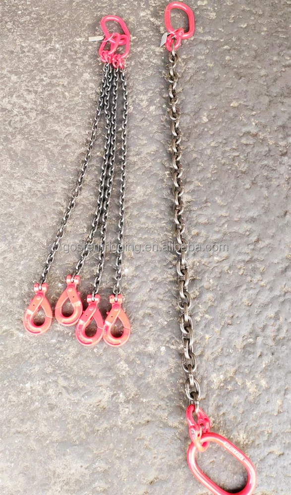 Grade 80 6mm Single Leg Chain Sling with Zinc Finish Welded Structure ...