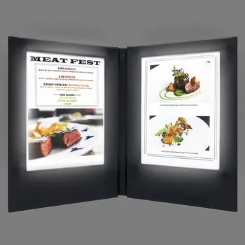 Customized 4 View Rechargeable Led Menu Lighting Led Food Menus Led ...
