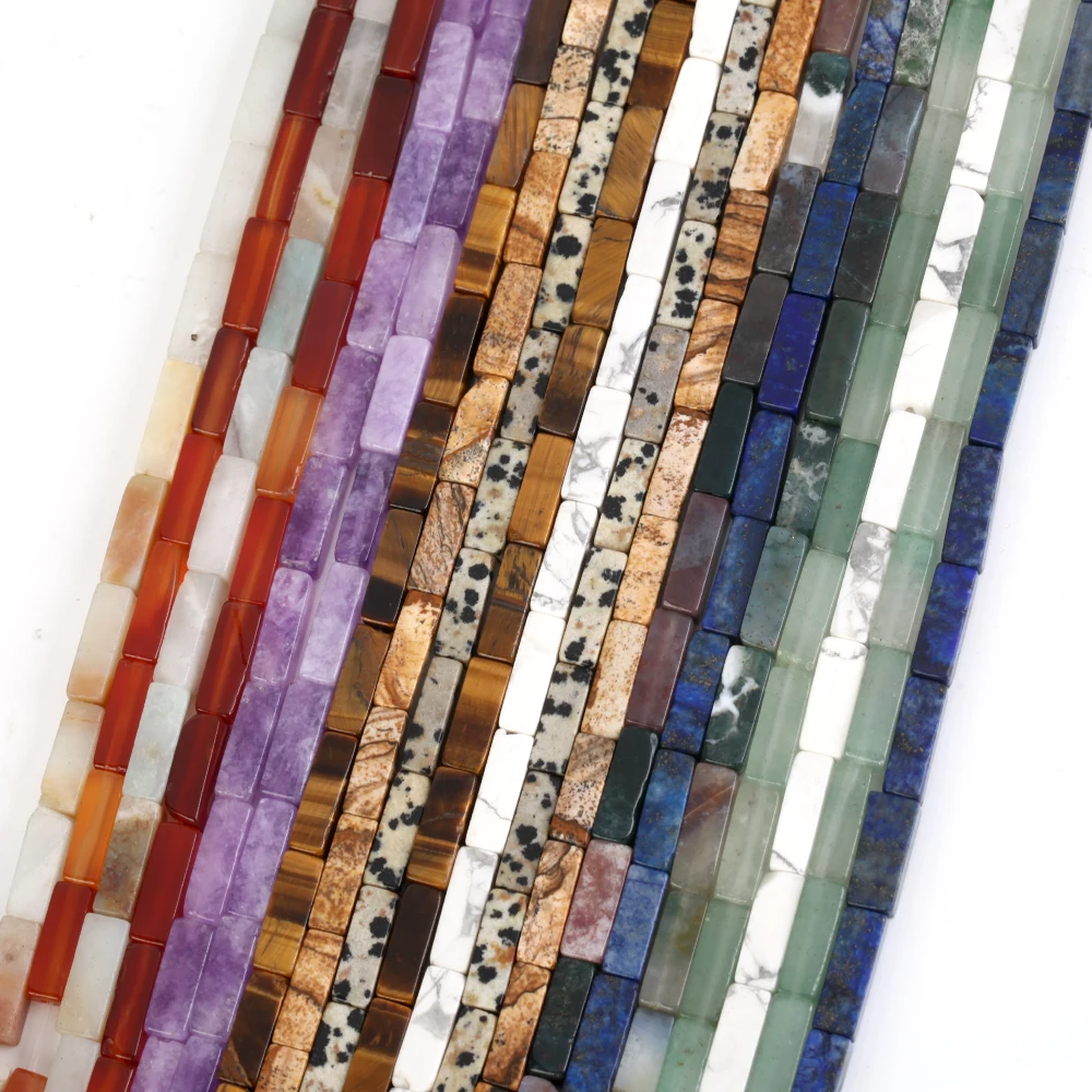 Factory Price Natural Stone Cuboid Amethyst Tiger Eyes Beads for ...