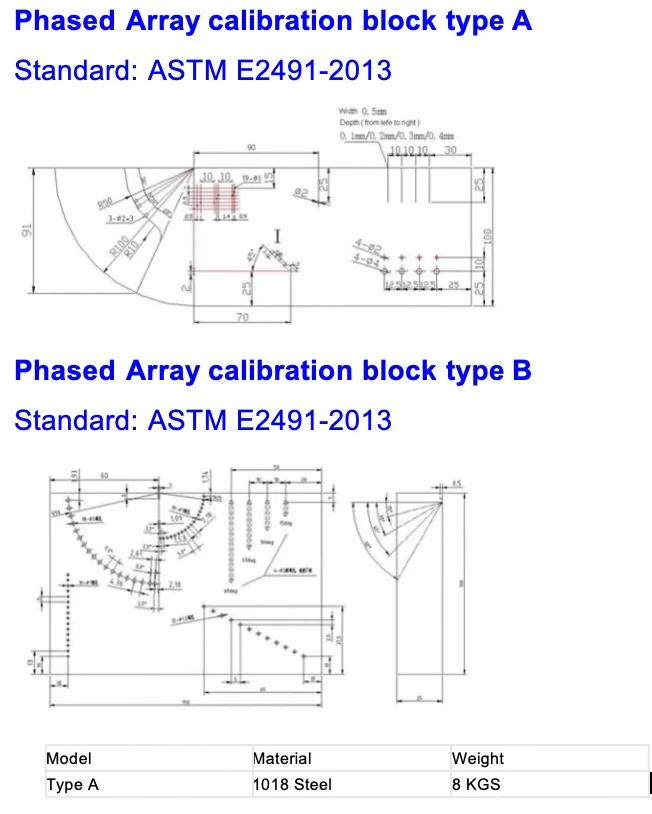 ASTM E2491-2013 International Standard Phased Array Calibration Block A&B 1018 Steel| Alibaba.com