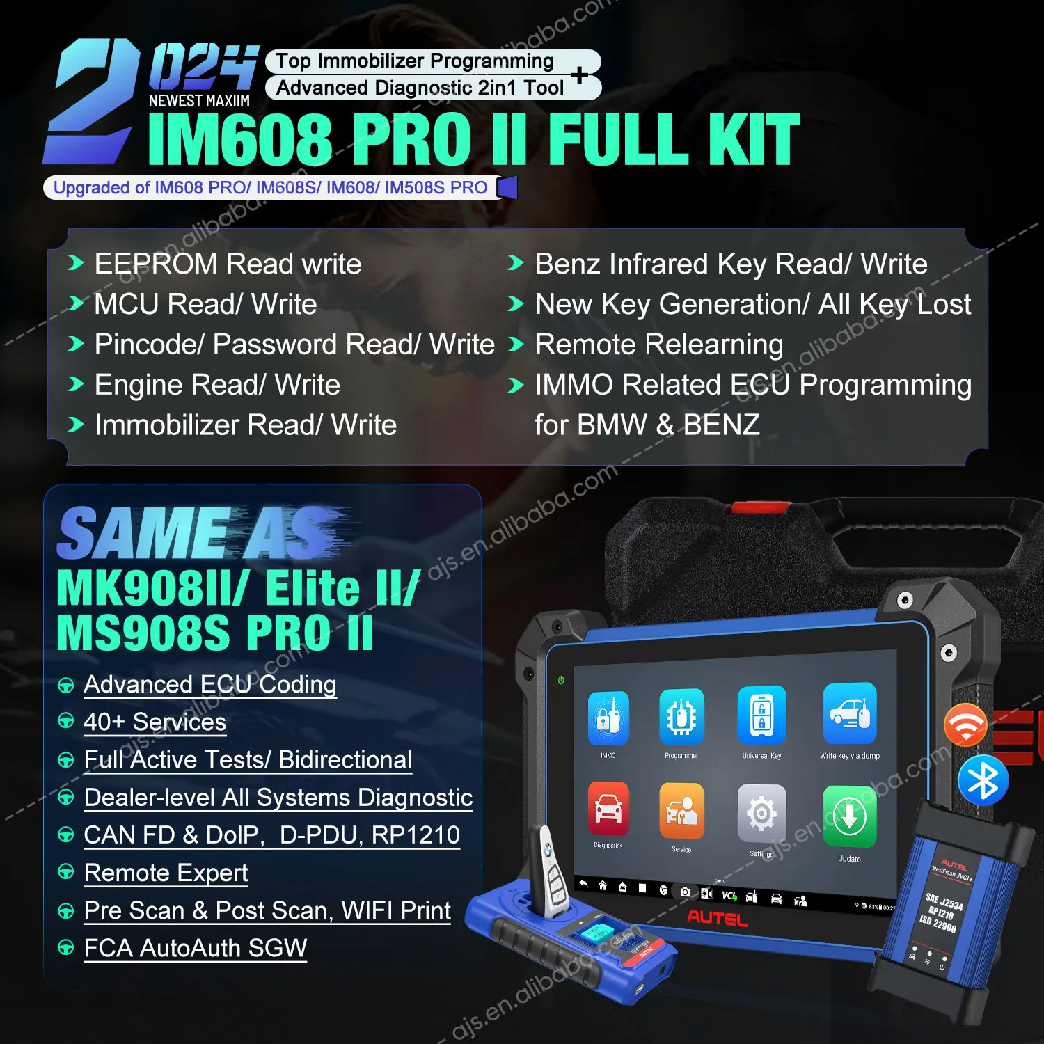 Autel Maxiim Im 608 Pro Ii 2 Car Key Programming Im608s Im608 Pro2 Ikey ...