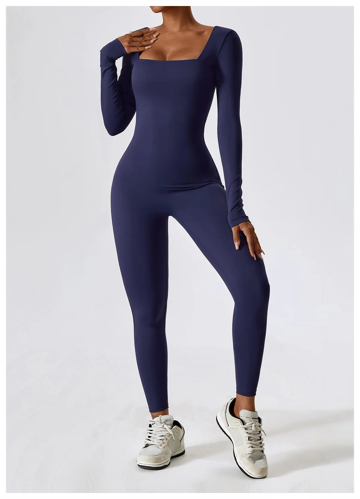 Hingto Designer Custom Nylon Women Fitness Compression Jumpsuit