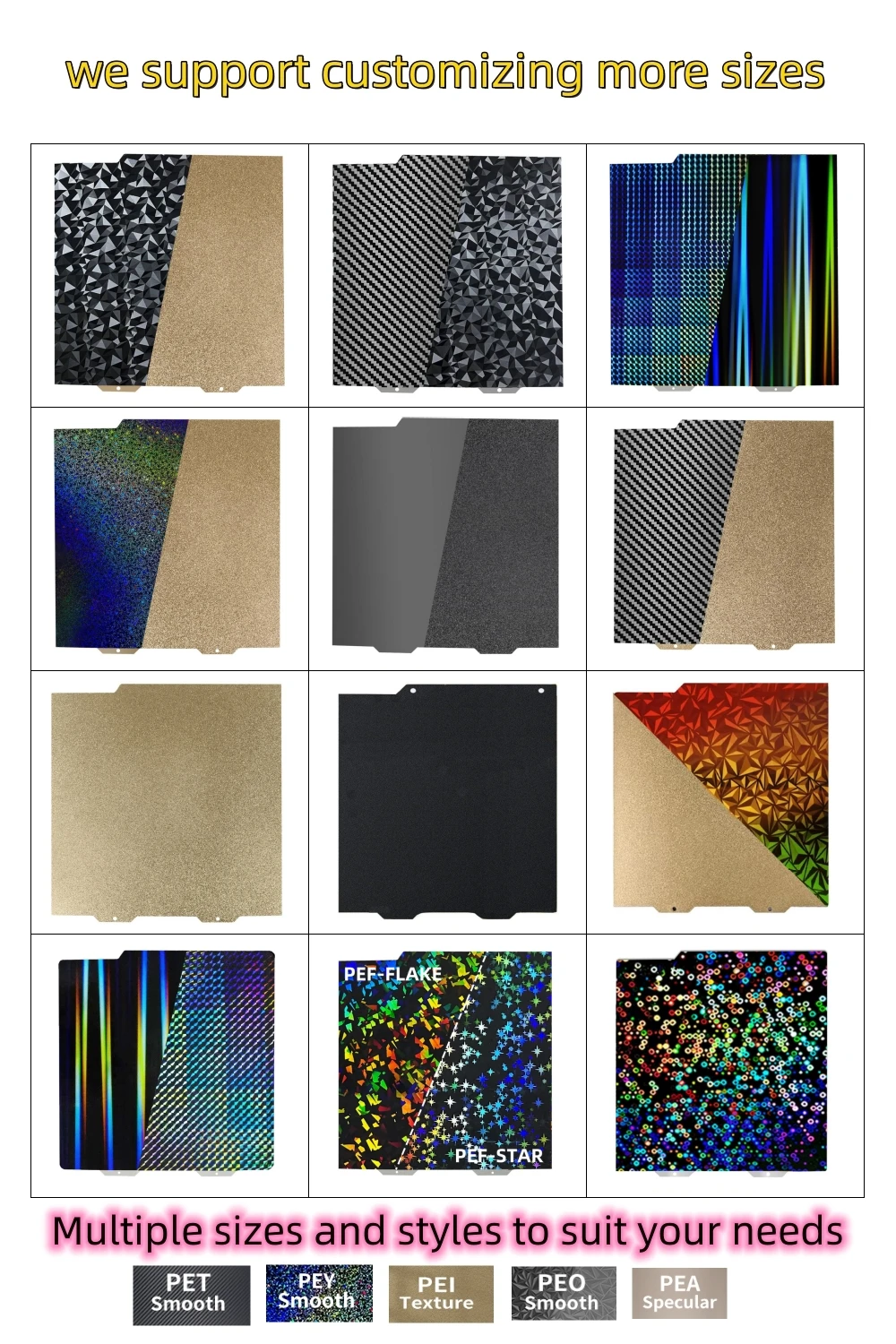 Build Plate for Bambu Lab X1/X1C/X1E/A1/P1P/P1S 257*257mm PEO+PET+Water ...