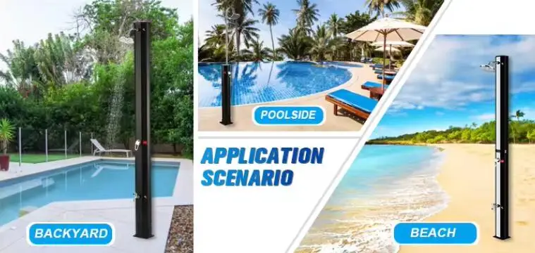 Deluxe Black Color 35l Solar Water Heater Shower Outdoor Pvc Body Pool ...