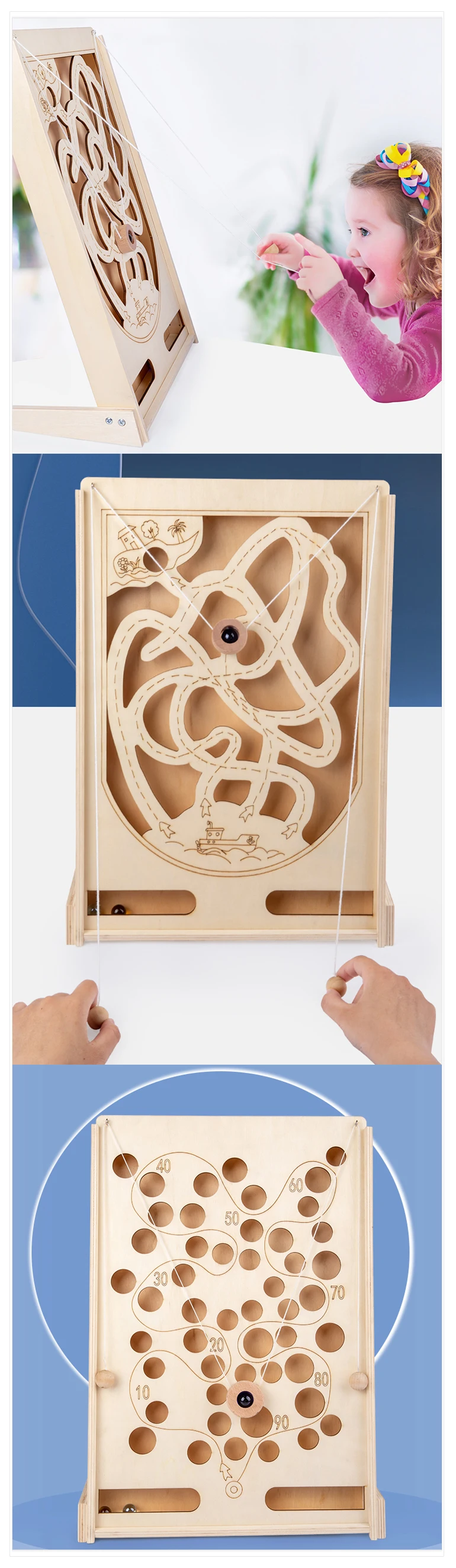Montessori Kids Table Maze Balance Marbles Game Wooden Pinball| Alibaba.com